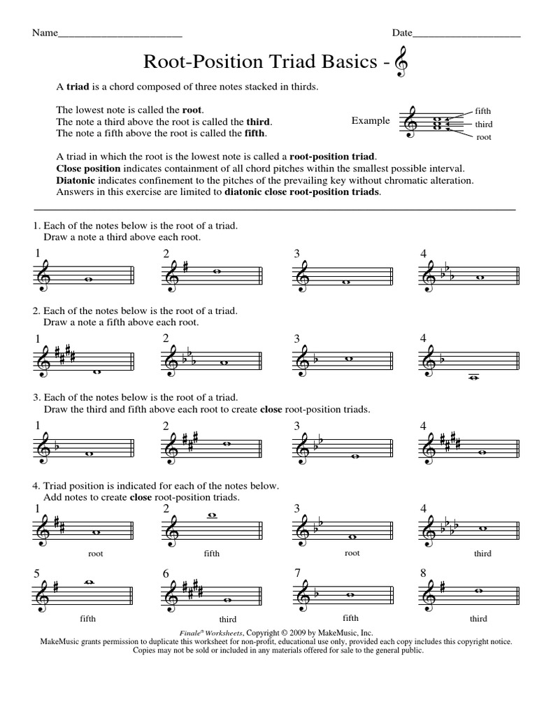 Root-Position Triad Basics | PDF | Teaching Methods & Materials