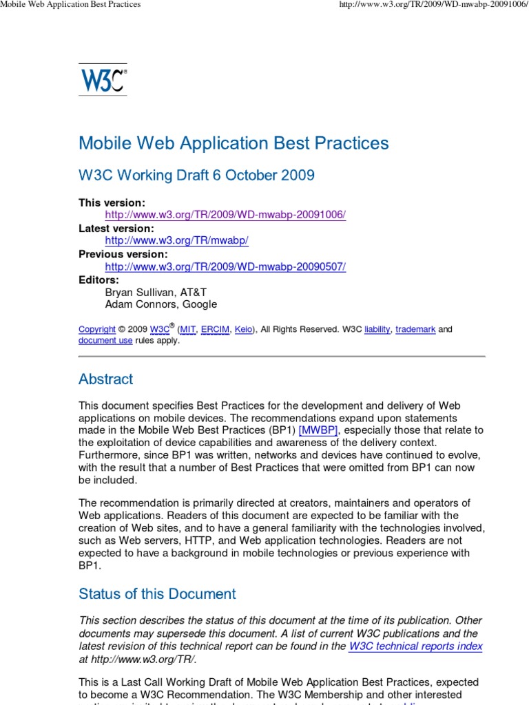 Mobile Web Application Best Practices | PDF | Http Cookie | Web Application