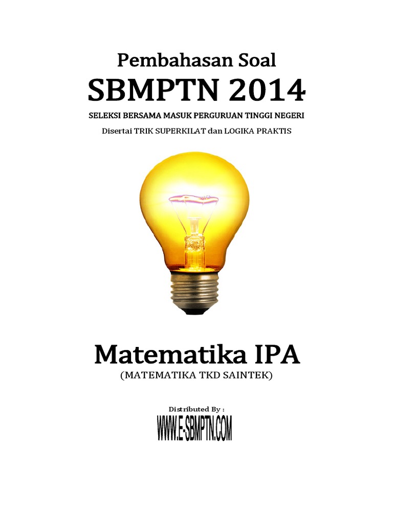 Soal SBMPTN TKD Saintek Matematika 2014 & Pembahasan | PDF