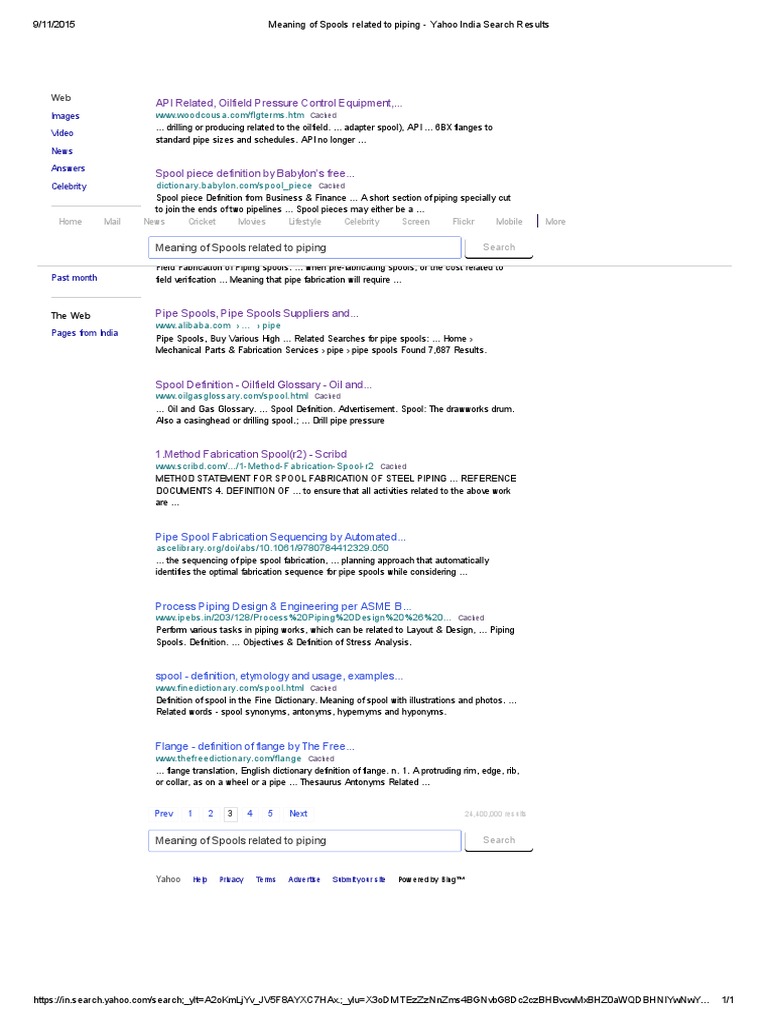 Meaning of Spools Related To Piping - Yahoo India Search Results | PDF ...