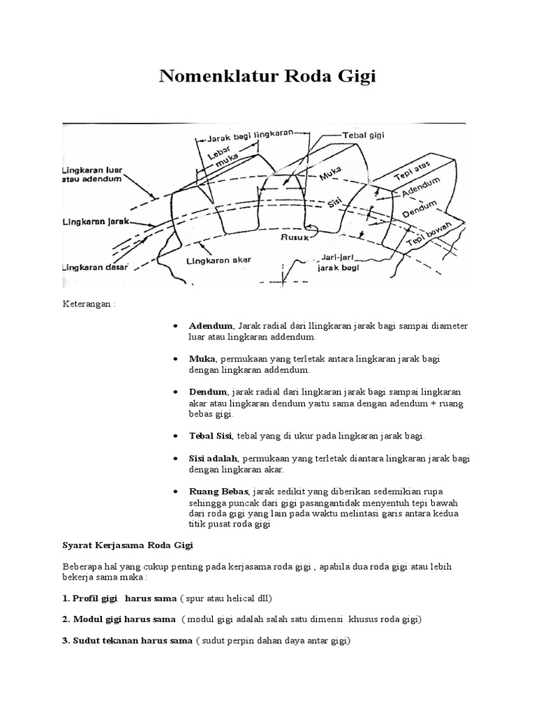 Nomenklatur dan Modul Roda Gigi | PDF