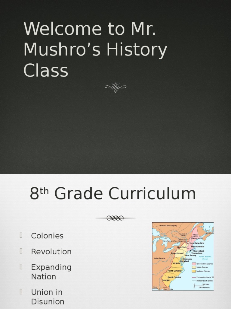 8th Grade History Class Overview | PDF