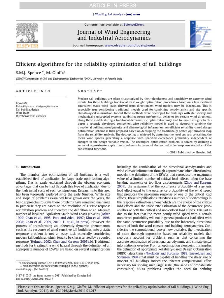 Journal of Wind Engineering and Industrial Aerodynamics: S.M.J. Spence ...