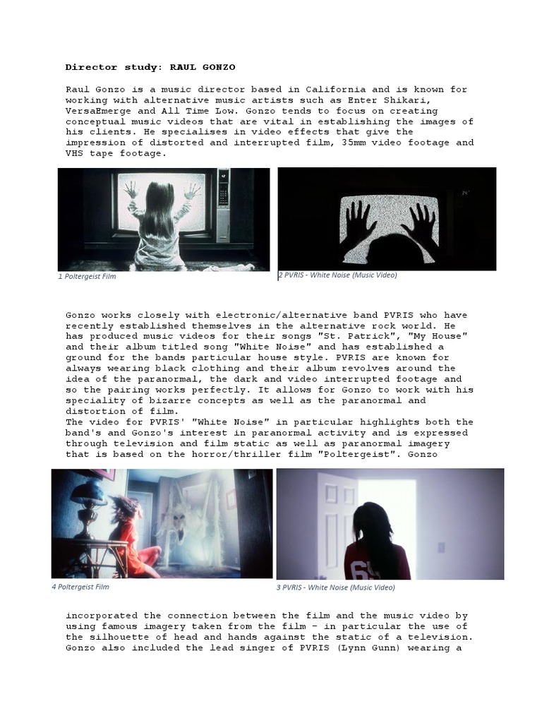 Raul Gonzo's Dark Music Video Style | PDF | Leisure | Entertainment ...