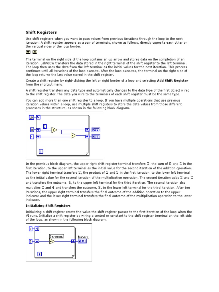 Shift Registers Labview Pdf Control Flow Feedback 