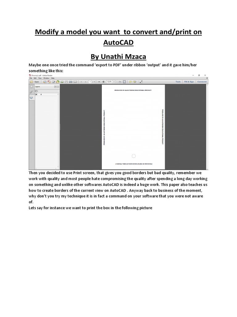 Convert AutoCAD Drawing To PDF | PDF | Portable Document Format | Auto Cad
