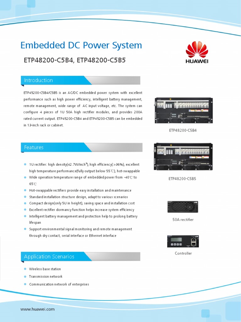 HUAWEI Embedded Power System ETP48200-C5B4&C5B5 DataSheet | PDF ...