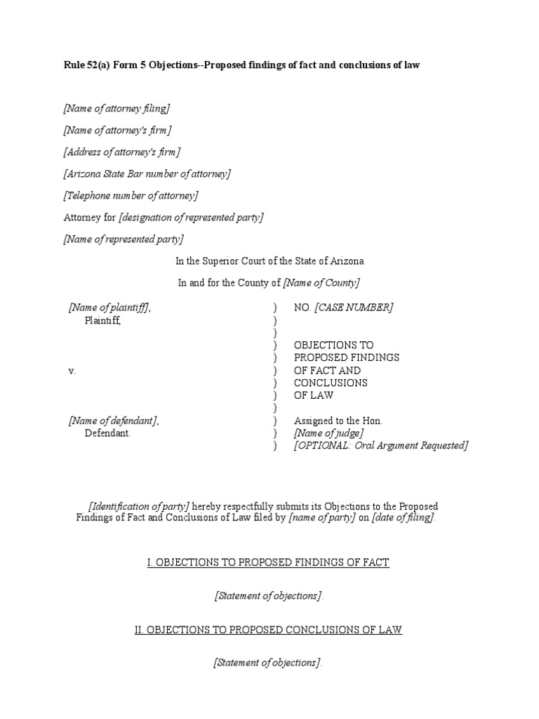 Legal Findings of Fact and Conclusions | PDF | Law