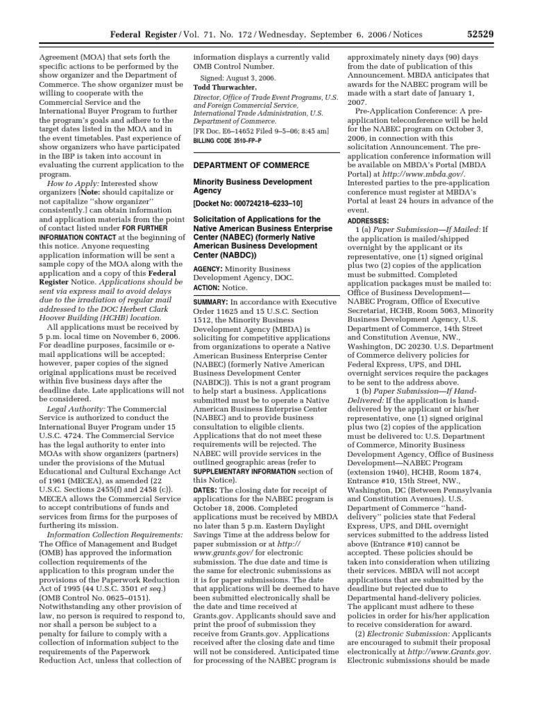 Notice: Grants and Cooperative Agreements Availability, Etc.: Native ...