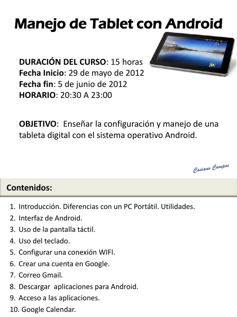 Manejo de Tablet Con Android PDF | PDF | Google Play | Tableta