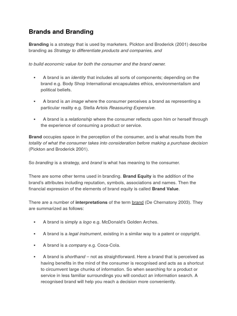 Brands and Branding | PDF | Brand | Perception