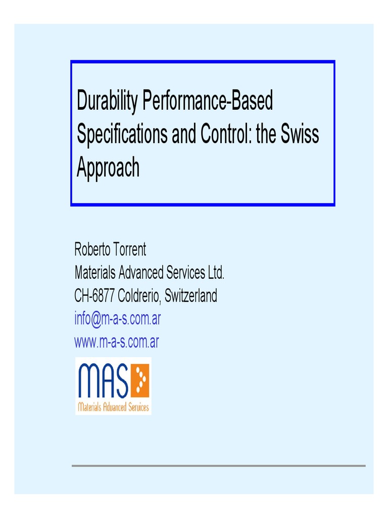 Durability Performance - Based Specifications and Control | PDF ...