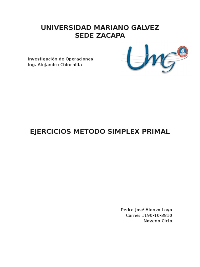 Metodo Simplex Primal | PDF | Análisis | Matemáticas Aplicadas