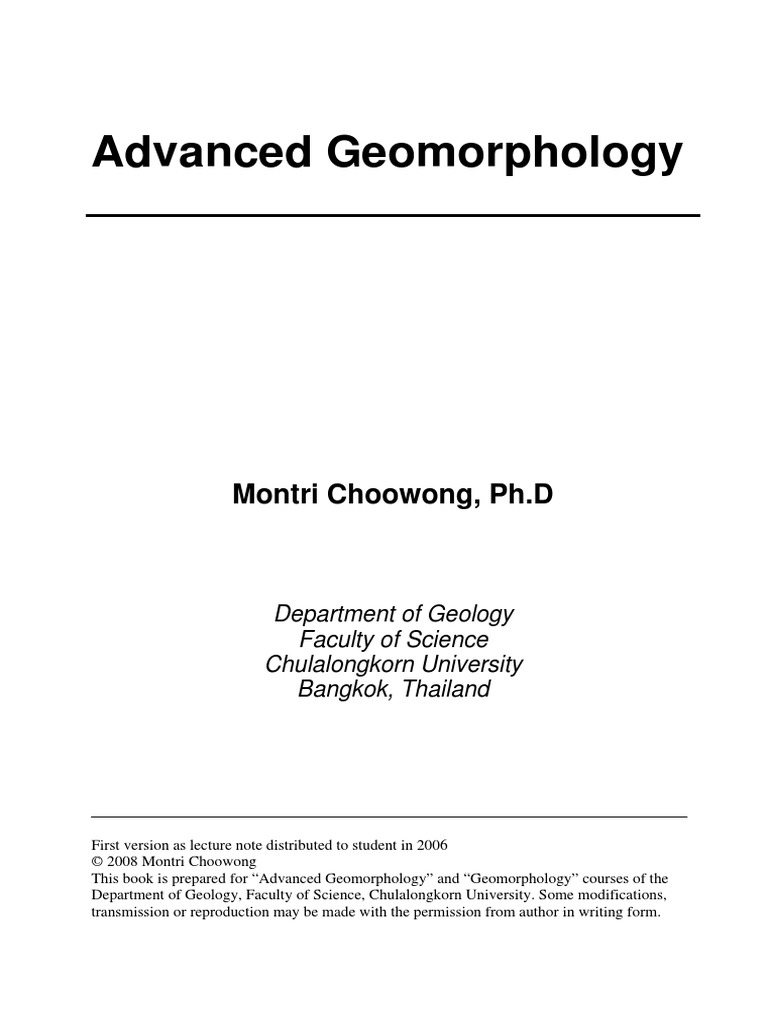 Advanced Geomorphology | Download Free PDF | Plate Tectonics | Erosion