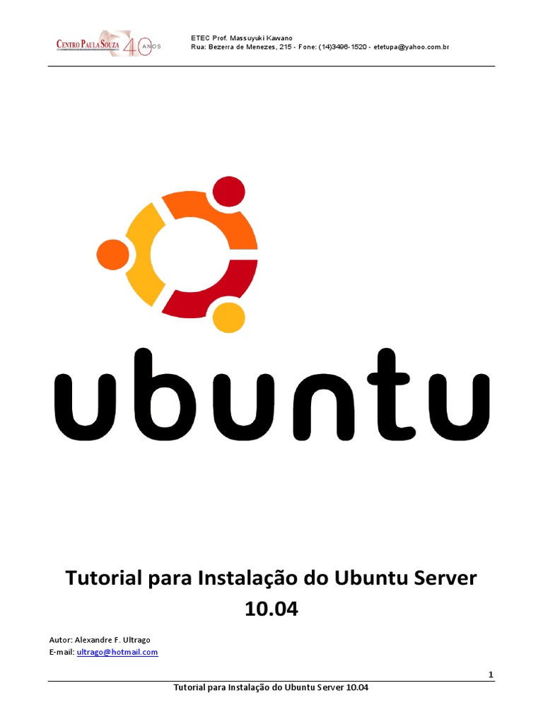 Tutorial Instalacao Linux Ubuntu Server PDF | PDF