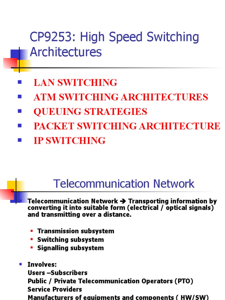 CP9253: High Speed Switching Architectures | PDF | Computer Network | Packet Switching