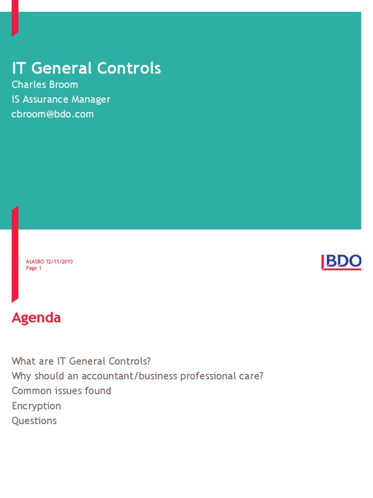 IT General Controls | PDF | Sarbanes–Oxley Act | Audit