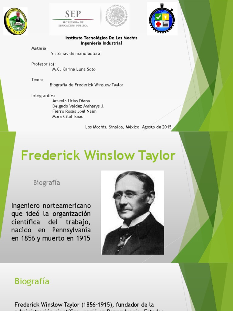 Frederick Winslow Taylor BIOGRAFIA | PDF | Ciencia y Tecnología ...
