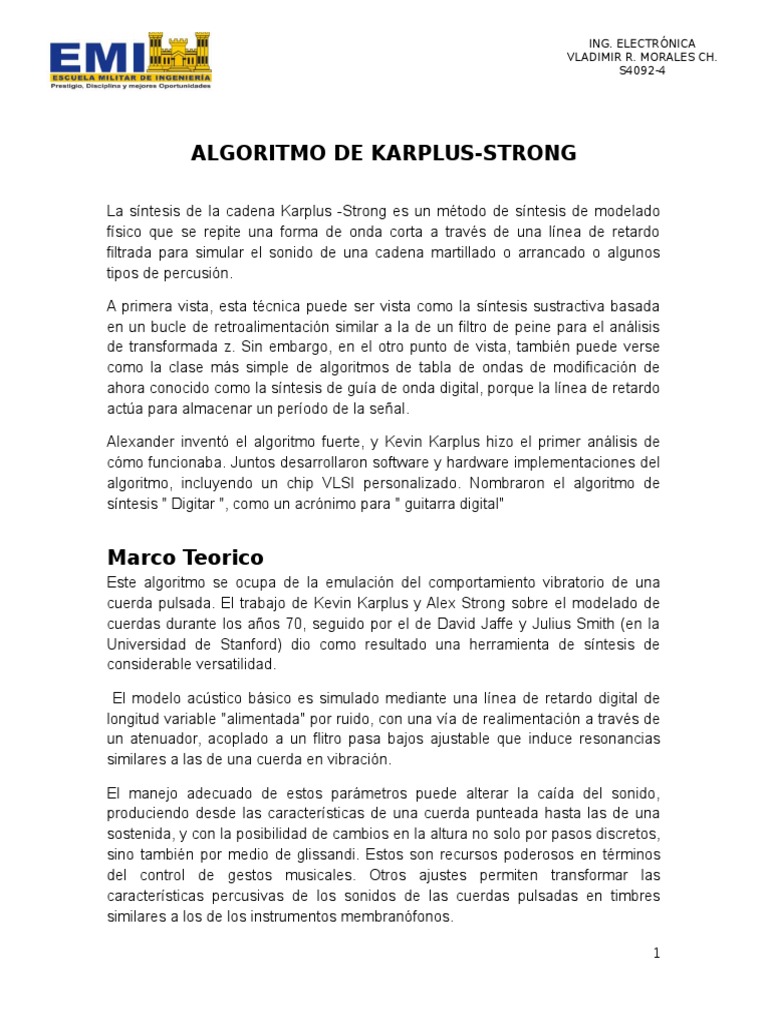 Karplus Strong | PDF | Sonido | Olas