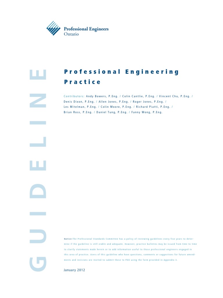 Professional Engineering Practice Guideline | PDF | Engineer | Profession