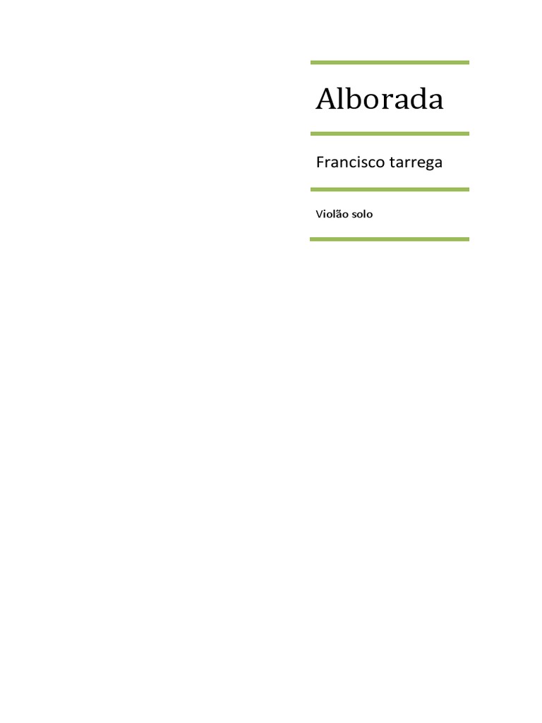 Francisco Tarrega - Alborada (V) PDF | PDF