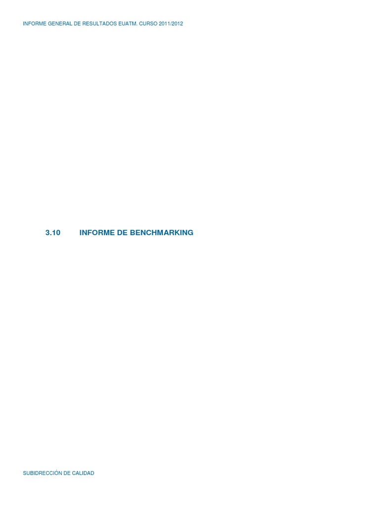 Informe de Benchmarking | PDF | Benchmarking | Universidad