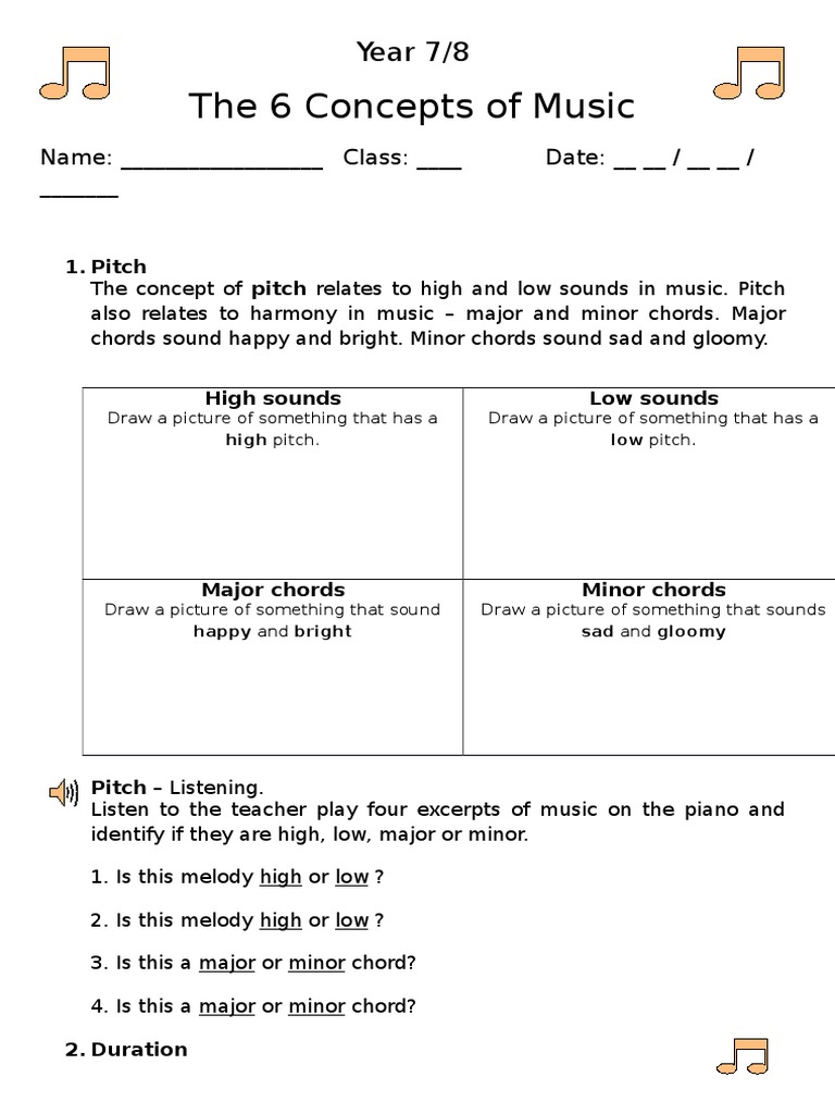 Concepts of Music Work Book | PDF | Pitch (Music) | Song Structure