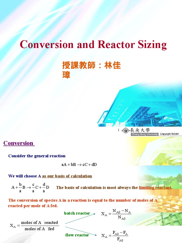 Conversion and Reactor Sizing | PDF
