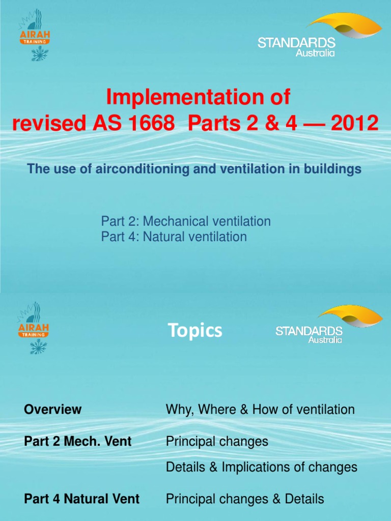 As 1668 Revised 2012 Part 2-4 | PDF | Ventilation (Architecture ...