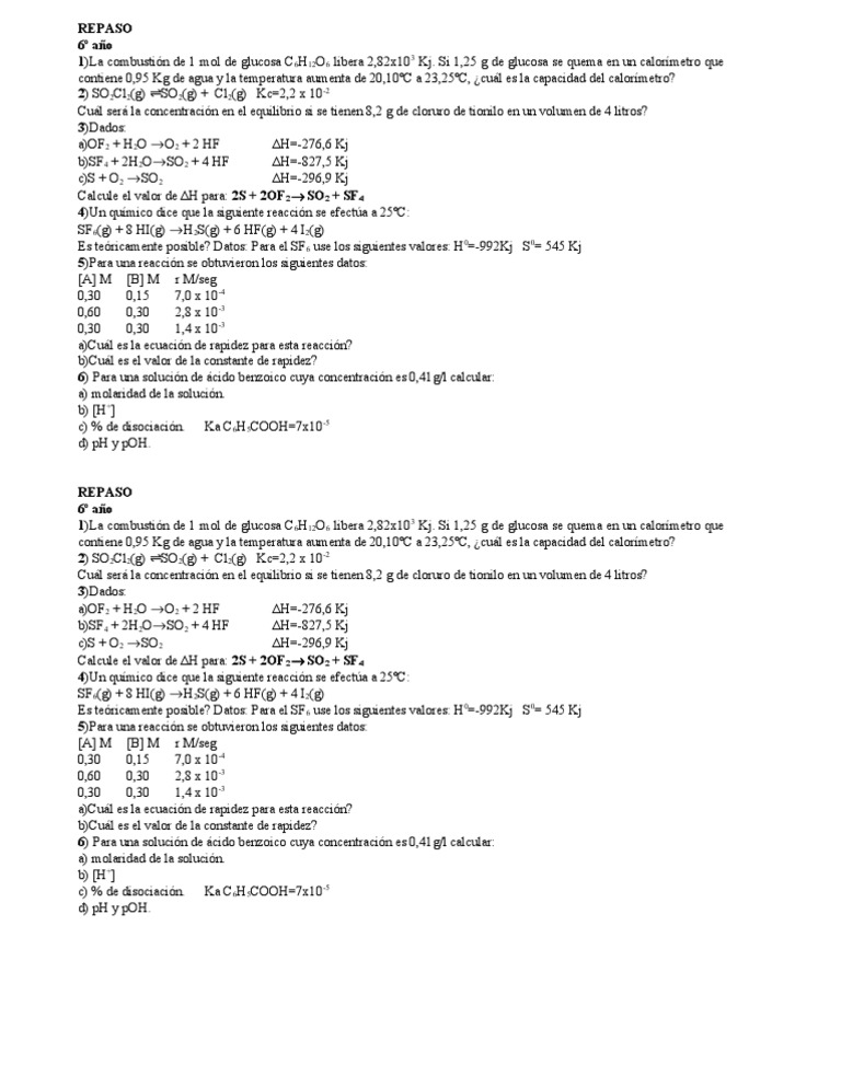 Repaso Quimica 6º | PDF
