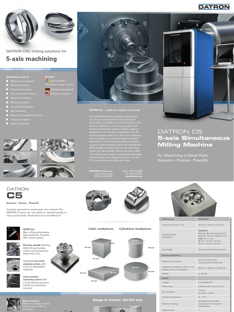 Datron c5 Brochure | Numerical Control | Industrial Processes