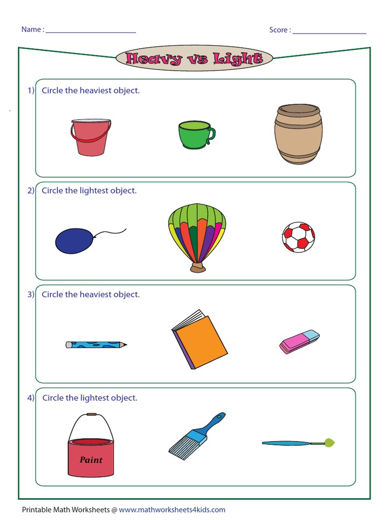 Pictures Light And Heavy Items
