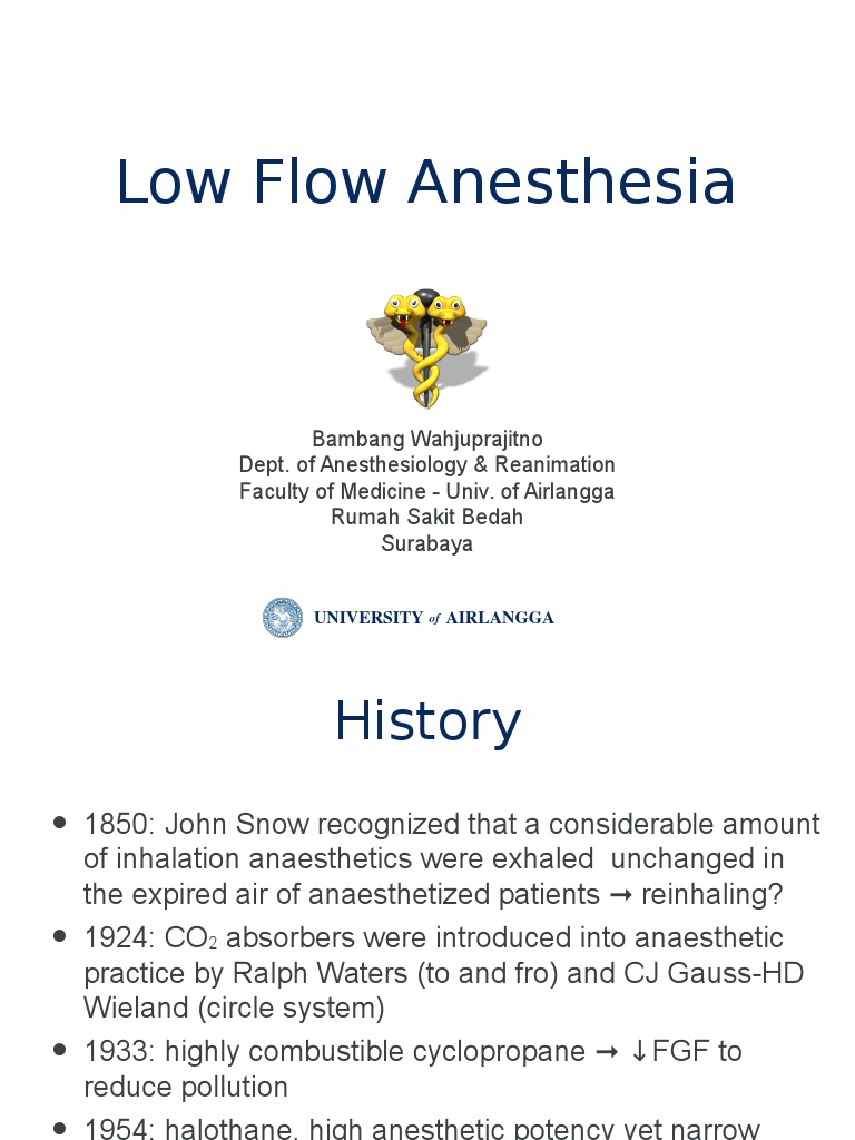 Low Flow Anesthesia Techniques Overview | PDF | Anesthesia | Medicine