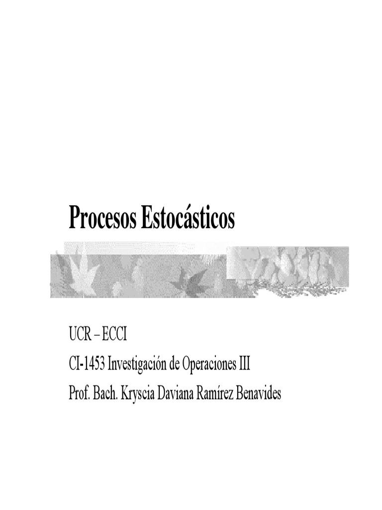 Procesos Estocasticos | PDF | Cadena Markov | Estocástico