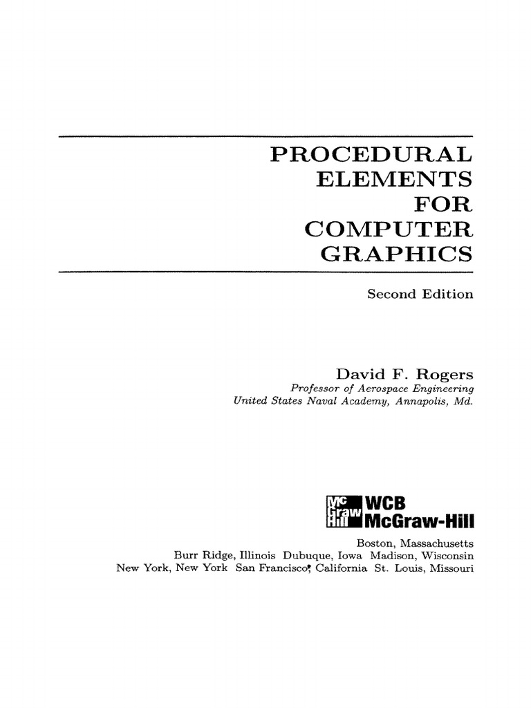 Procedural Elements of Computer Graphics PDF by C. Rogers | PDF ...