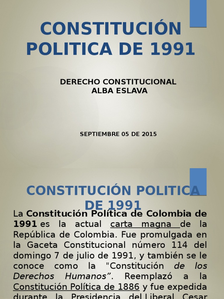 Constitución Politica De 1991 Pdf Constitución Gobierno