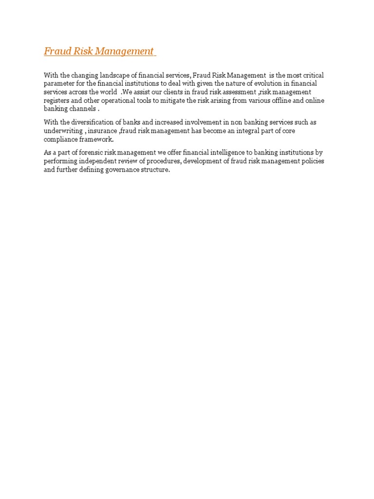 Fraud Risk Management | PDF | Risk Management | Corporate Governance