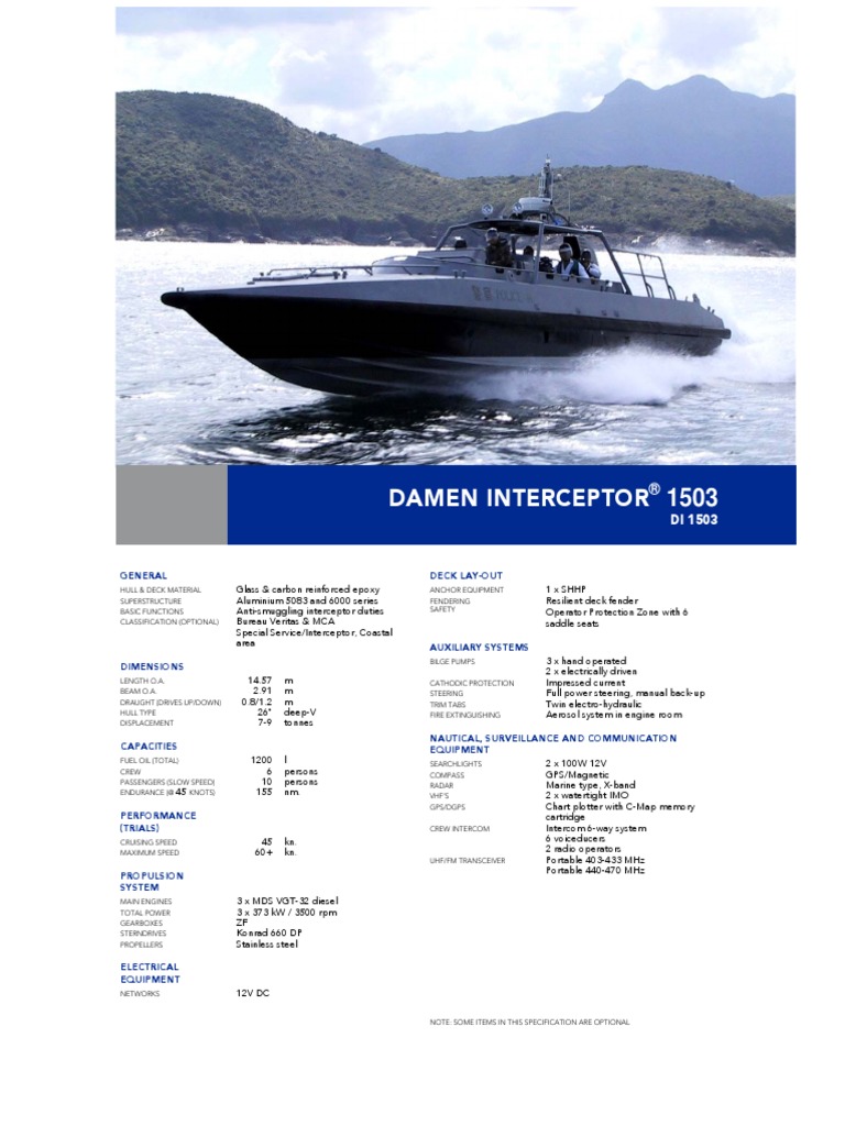 Damen Interceptor 1503 | PDF | Ships | Watercraft