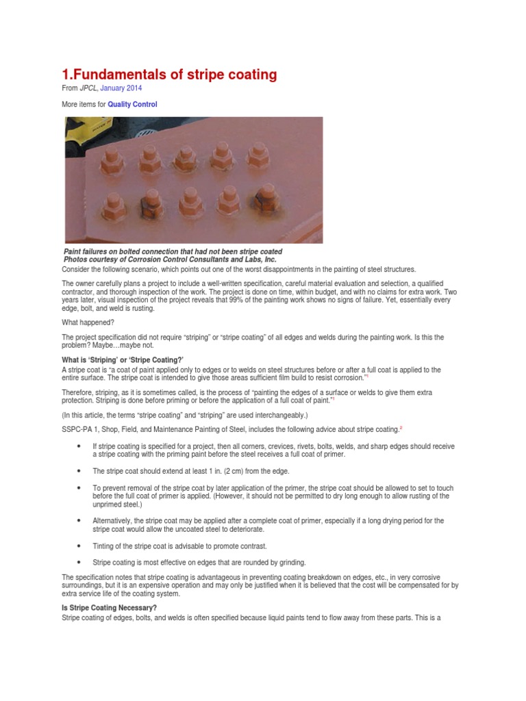 Fundamentals of Stripe Coating | PDF | Calibration | Paint