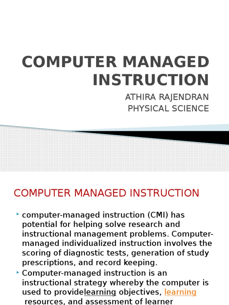 Computer Management Instruction | PDF | Educational Technology | Learning