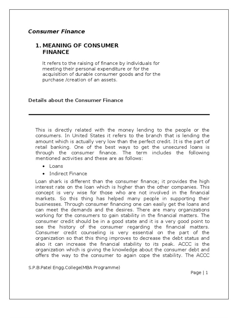Understanding Consumer Finance Basics | PDF | Interest | Loans