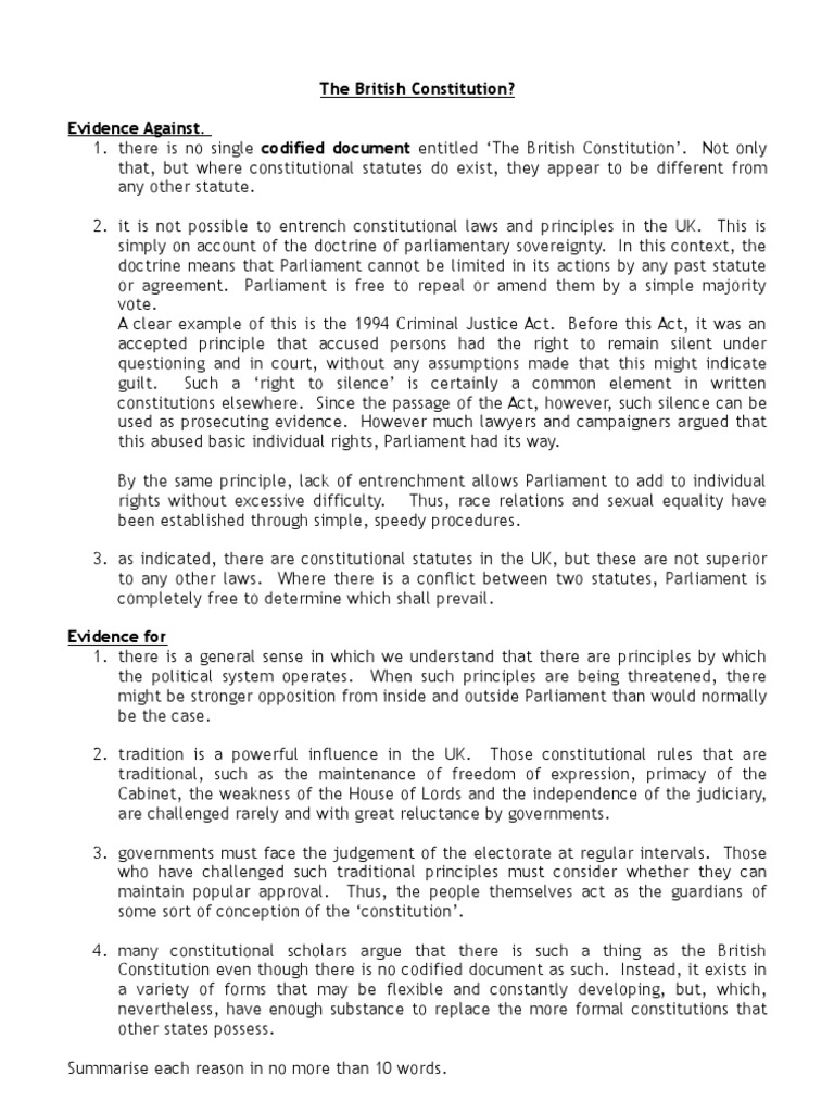 The British Constitution: Myth or Reality? | PDF | Constitution Of The ...