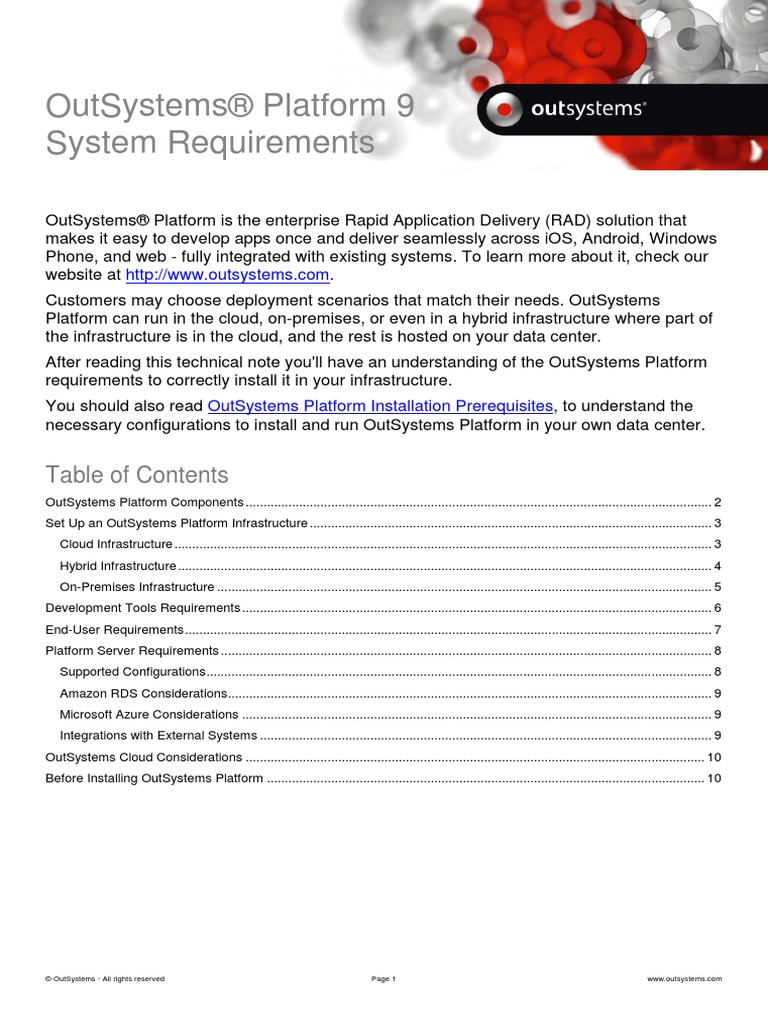 OutSystems Platform 9 - System Requirements | PDF | Microsoft Sql ...