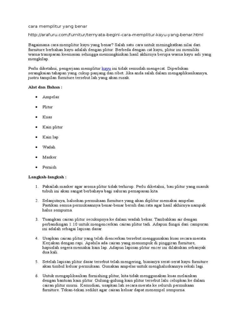 Cara Memplitur Yang Benar | PDF