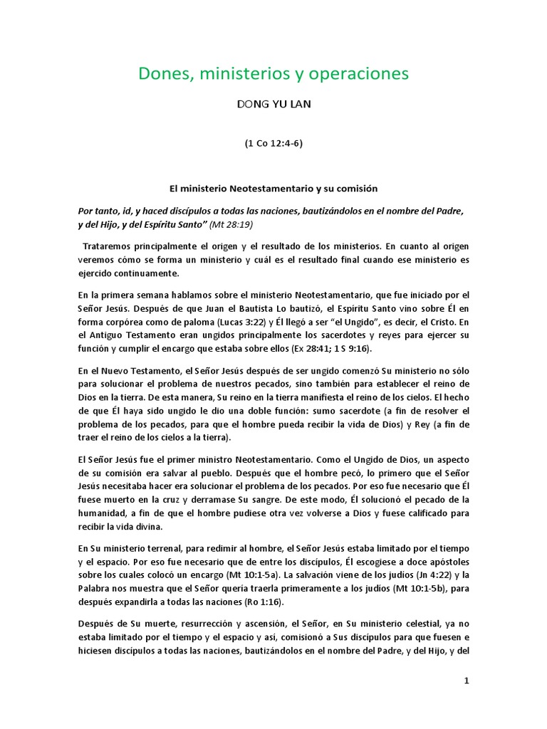 Dones, Ministerios y Operaciones 1288054810 | Descargar gratis PDF ...