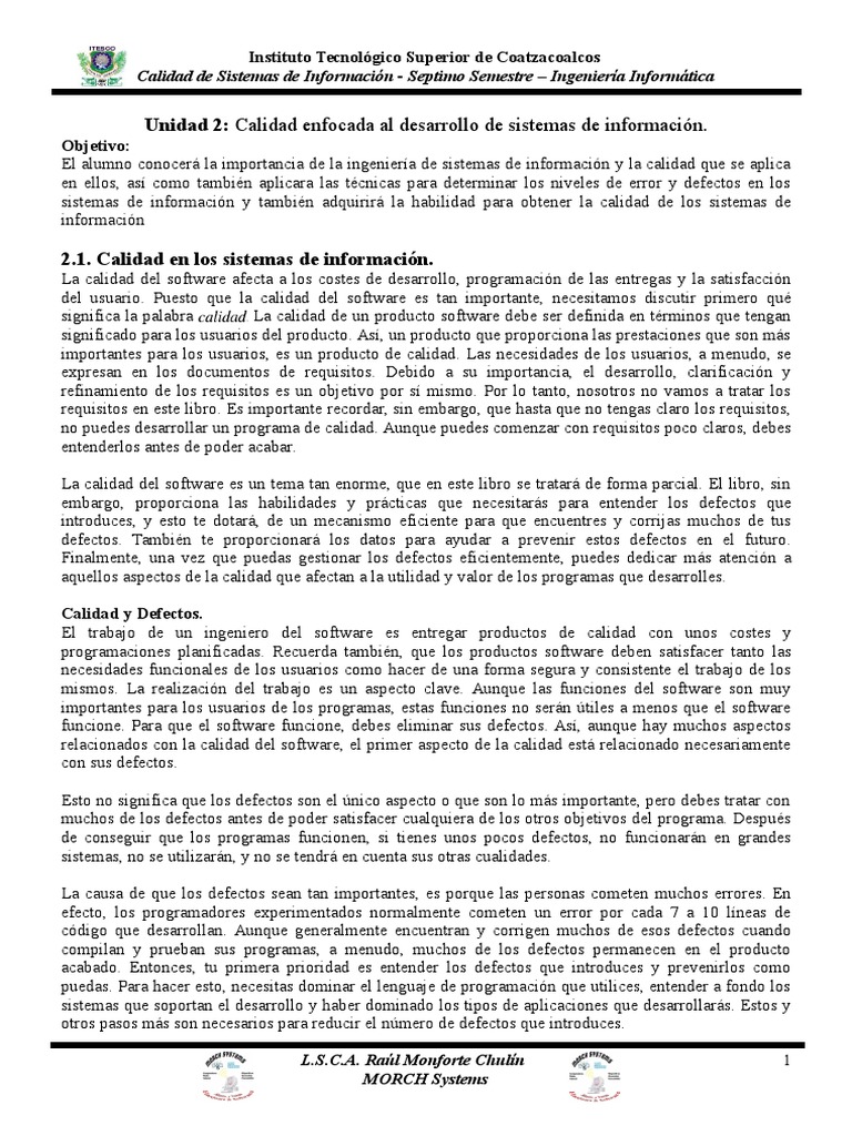 U2 Calidad Enfocada Al Desarrollo de Sistemas de Informacion | PDF ... U2 Calidad Enfocada Al Desarrollo de Sistemas de Informacion | PDF ...
