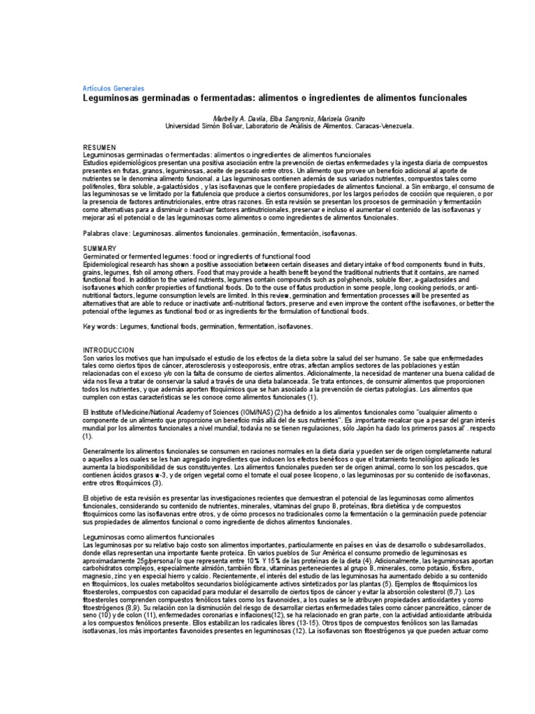 Leguminosas Germinadas o Fermentadas | PDF | Alimentos | Comida funcional