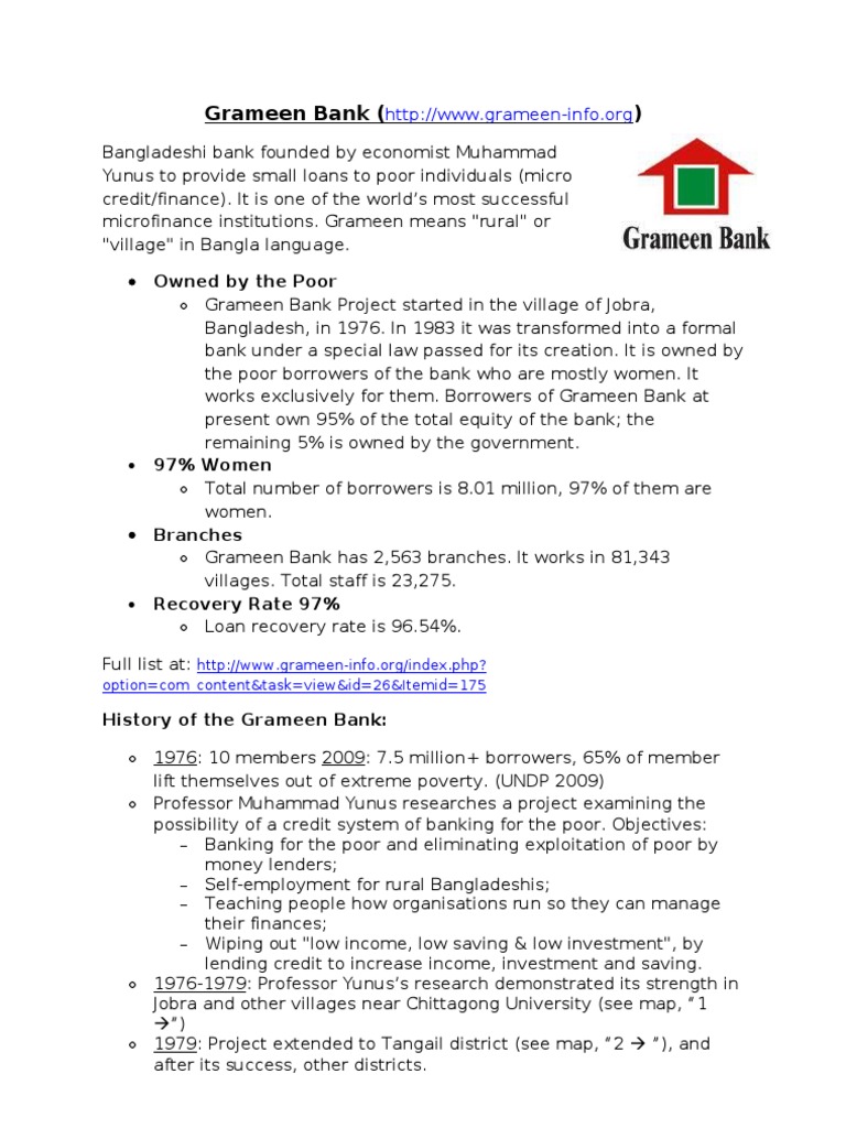 Grameen Bank (Http://Www.grameen-Info.org) | Grameen Bank | Banking