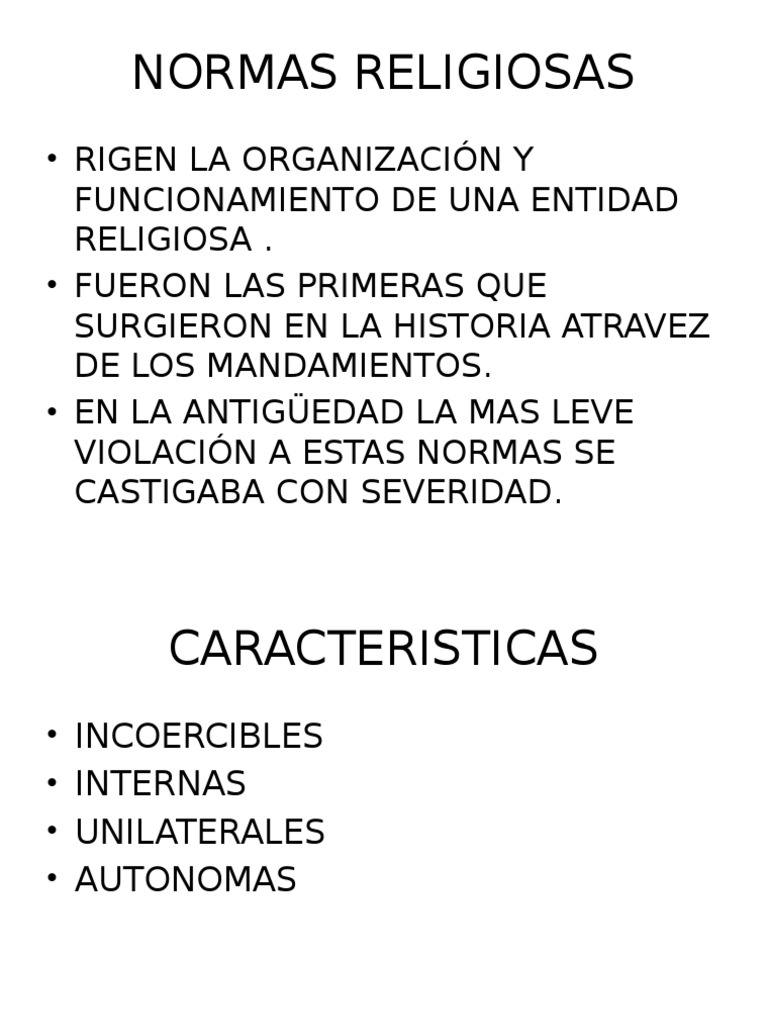 Características y Ejemplos de Normas Religiosas | PDF
