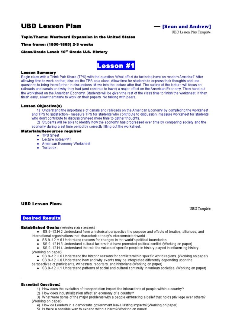 UBD LP Template | PDF | Lesson Plan | Lecture